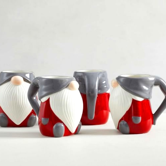 Pottery Barn | Holiday | New Pottery Barn Gnome Red Shaped Ceramic Mug ...